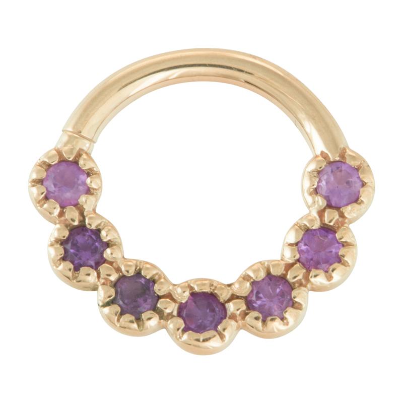 Daisy Chain Continuous Ring with Gemstones 3/8"